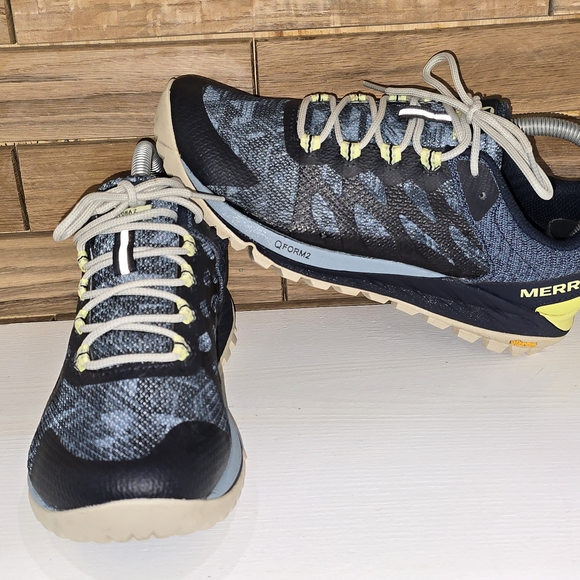 Merrell | Shoes | Merrell Blue And Yellow Trail Shoes | Poshmark